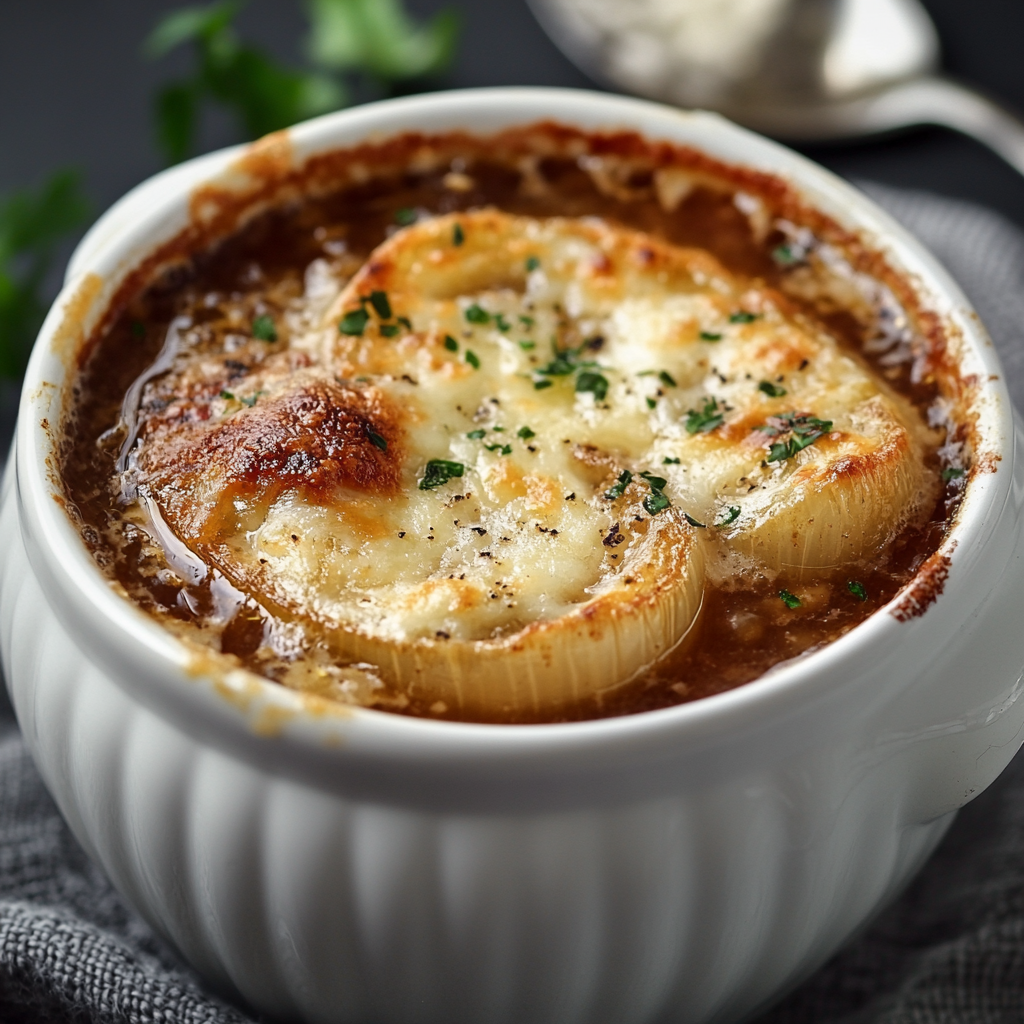 French Onion Soup with Swiss Gruyere – Stone Crab Club